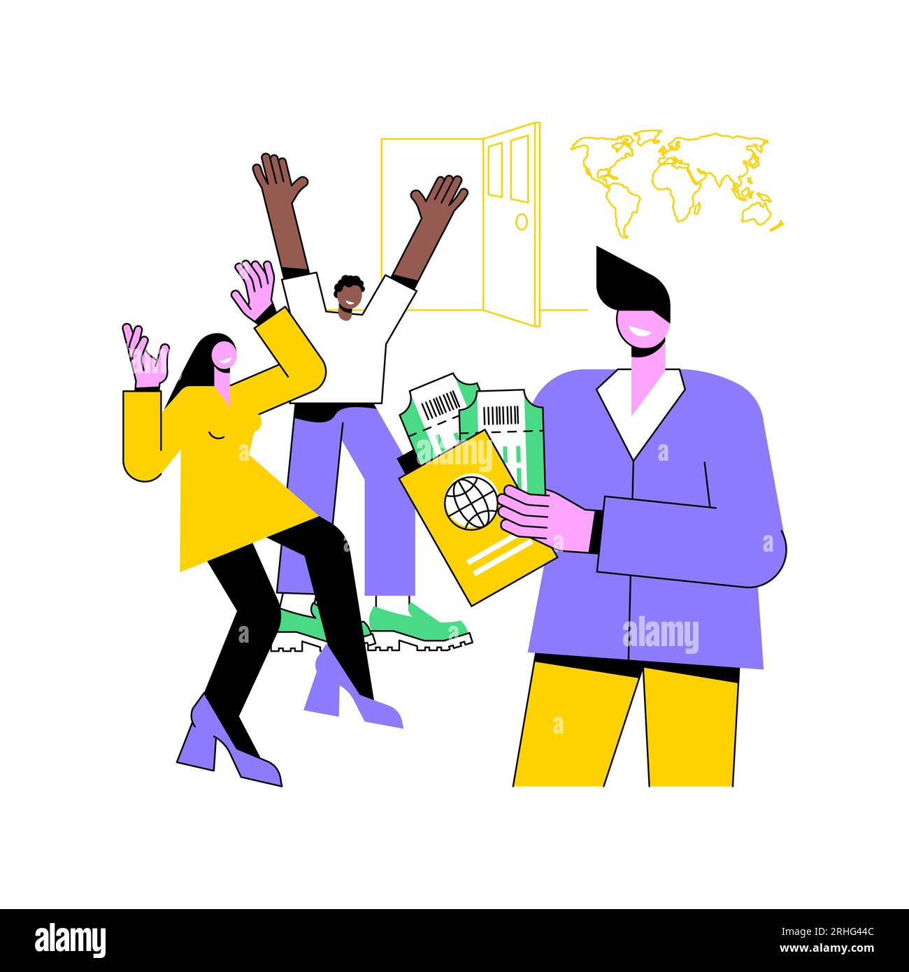 Ready for traveling isolated cartoon vector illustrations. Young couple ...