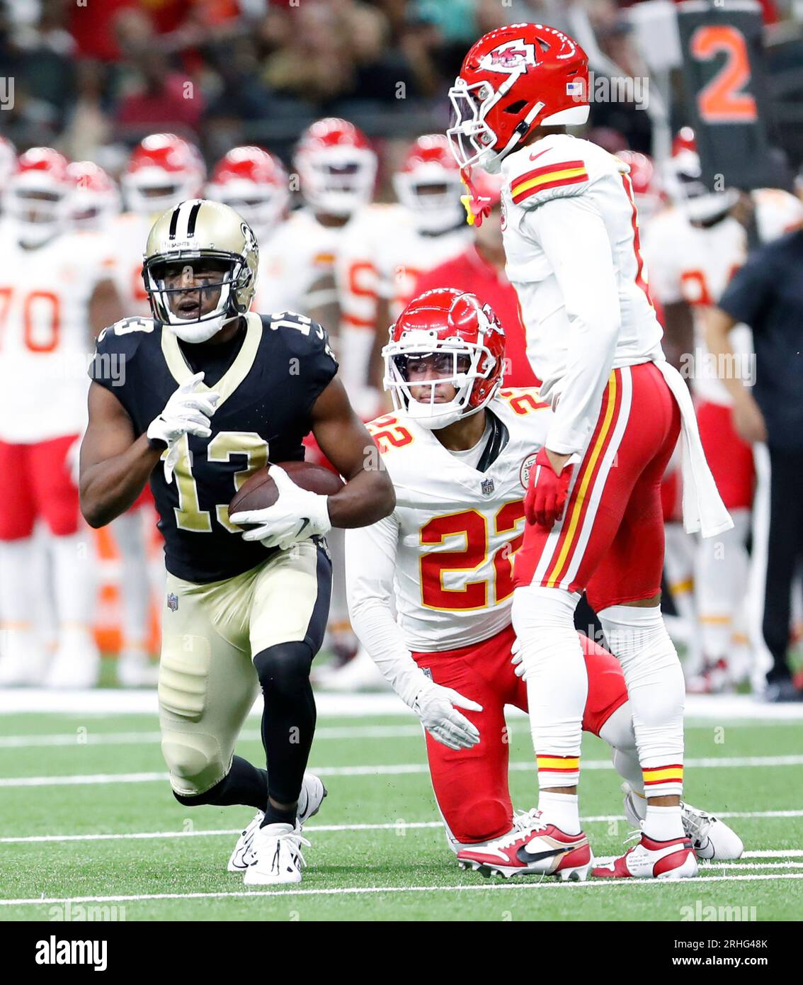 New Orleans, USA. 13th Aug, 2023. New Orleans Saints wide receiver Michael Thomas (13 ...