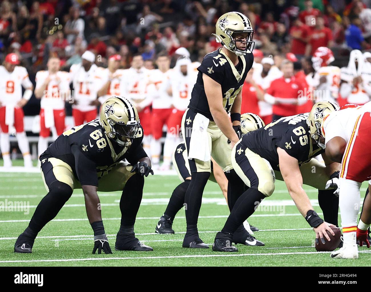 New Orleans, USA. 13th Aug, 2023. New Orleans Saints quarterback Jake ...