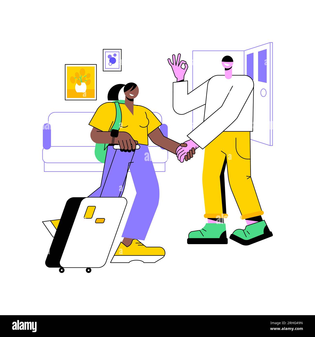 Guests greeting the host illustration Cut Out Stock Images & Pictures ...