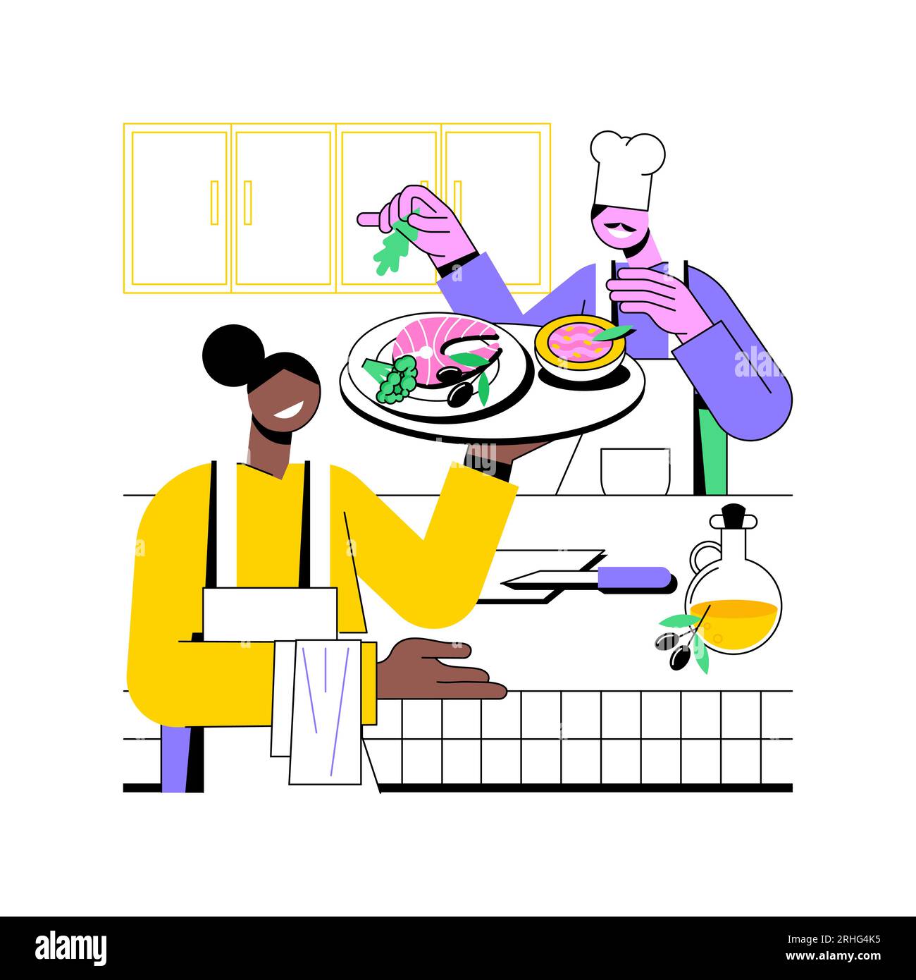 Serving breakfast isolated cartoon vector illustrations. Bed and ...