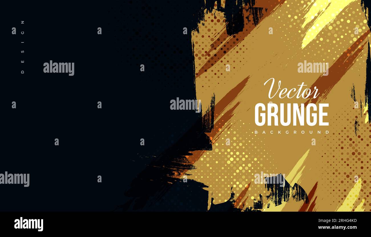 Luxury Black and Gold Background with Brush Style. Golden Grunge ...