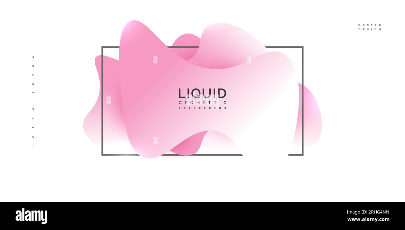 Pink and White Liquid Background. Abstract Geometric Background with ...