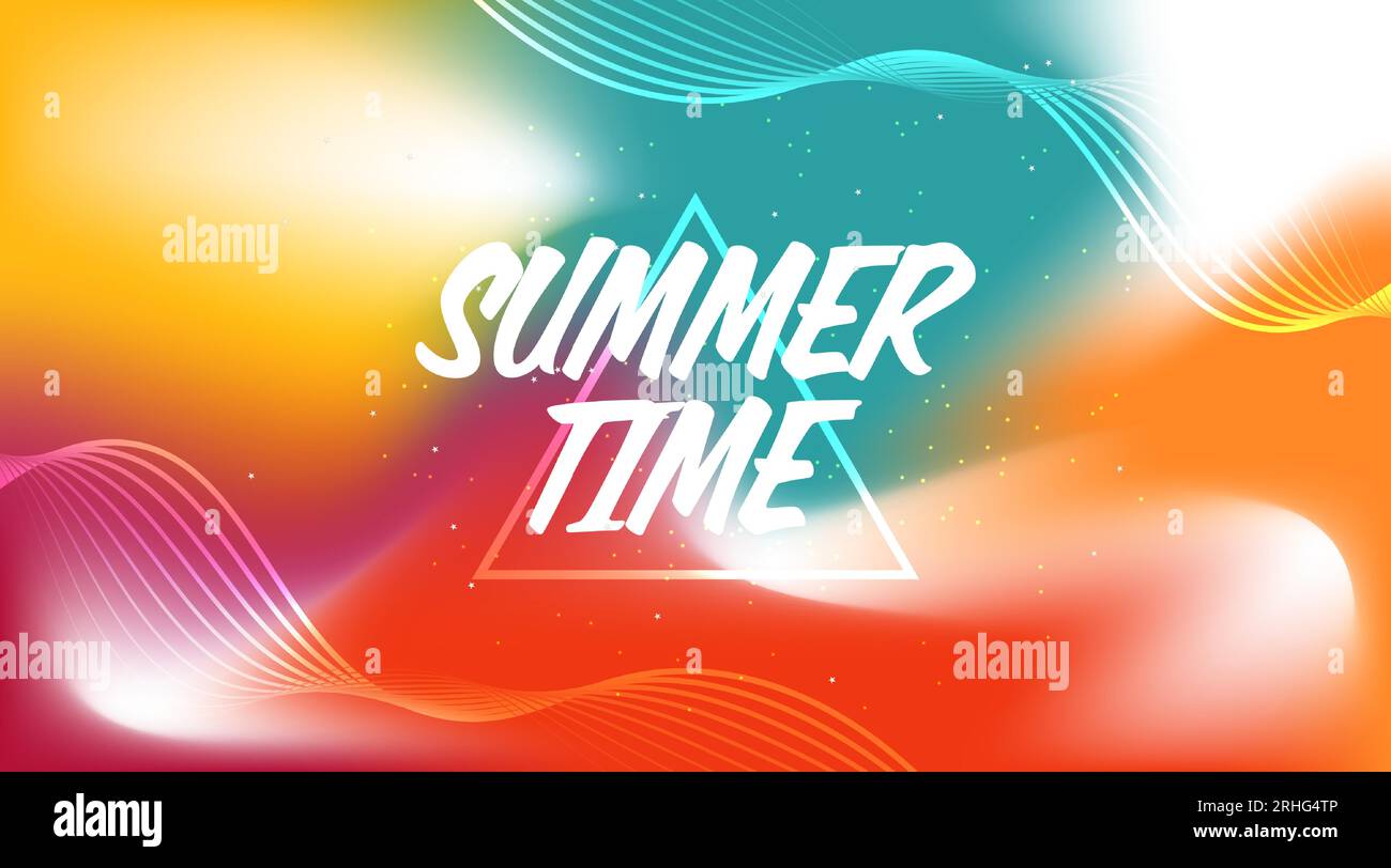 Colorful Summer Background for Banner or Poster Design. Abstract Wavy ...