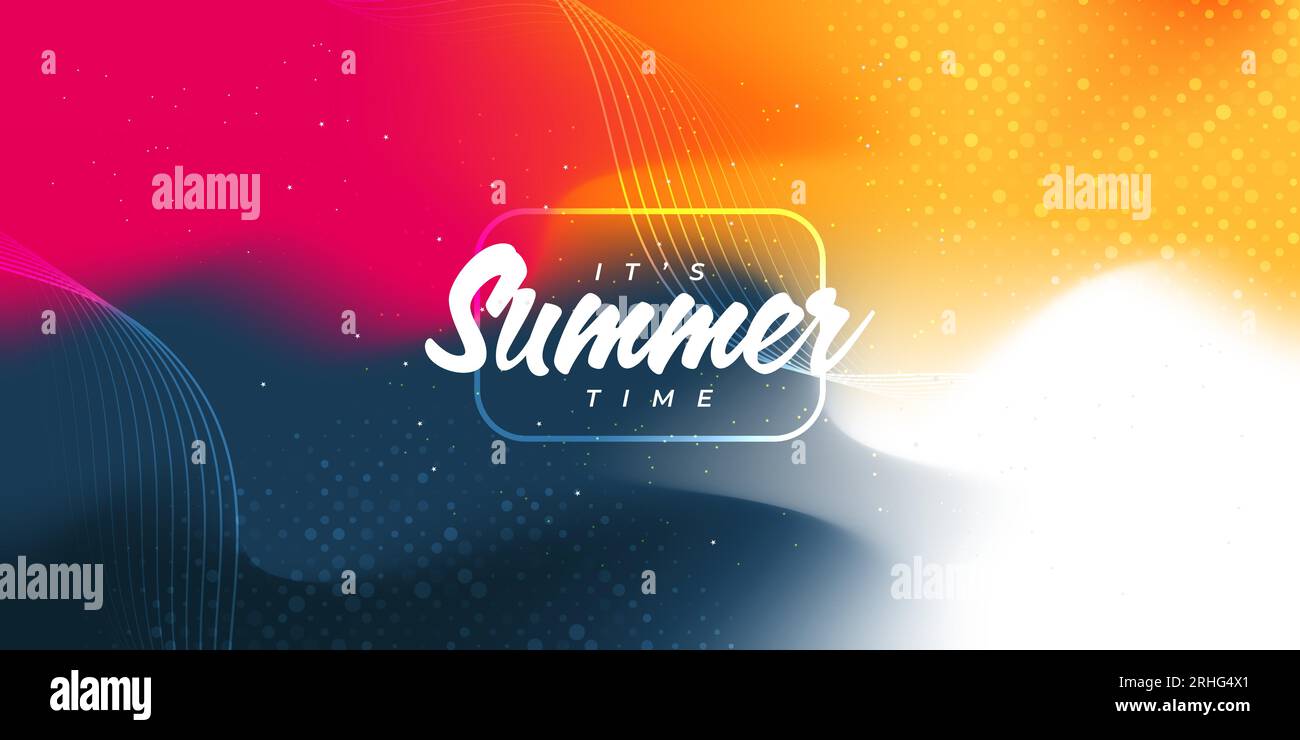 Colorful Summer Background for Banner or Poster Design. Abstract Wavy ...