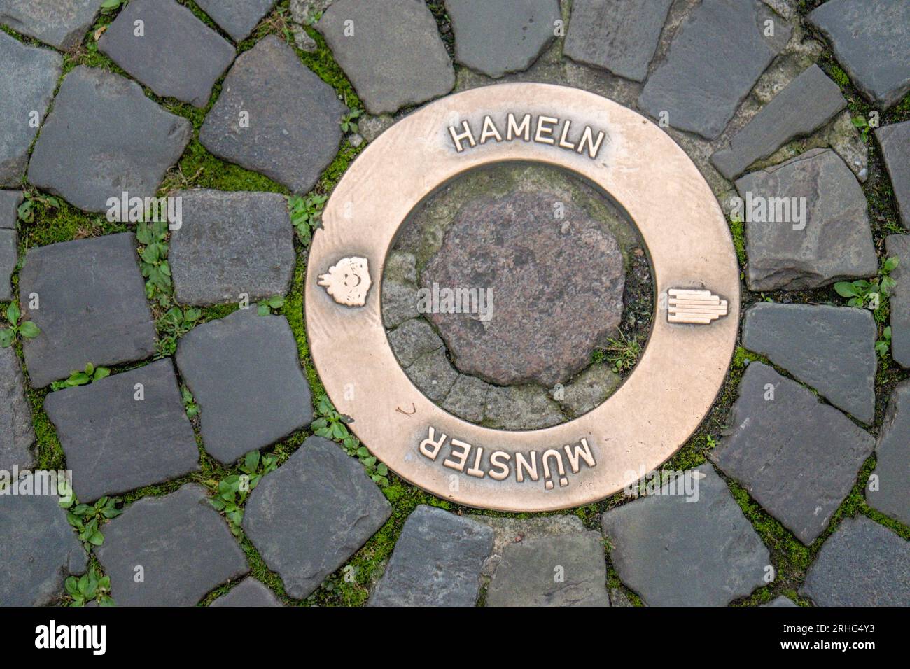 Muenster, Germany - August 5, 2023: water drain with inscription ...
