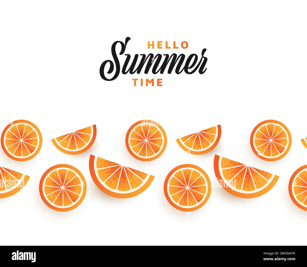 Summer Festive Background with 3D Realistic Oranges. Summer Time ...