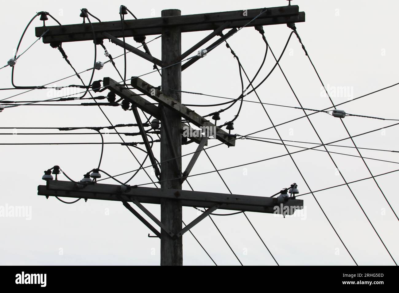 Electrical wires on a power pole Stock Photo - Alamy