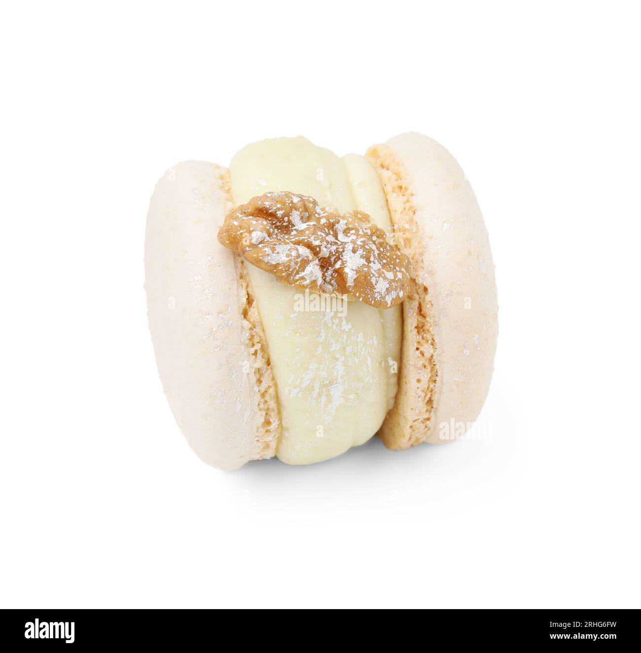 One delicious sweet macaron isolated on white Stock Photo - Alamy