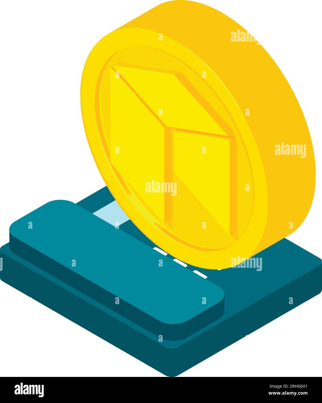 Neo cryptocurrency icon isometric vector. Big golden neo coin and ...