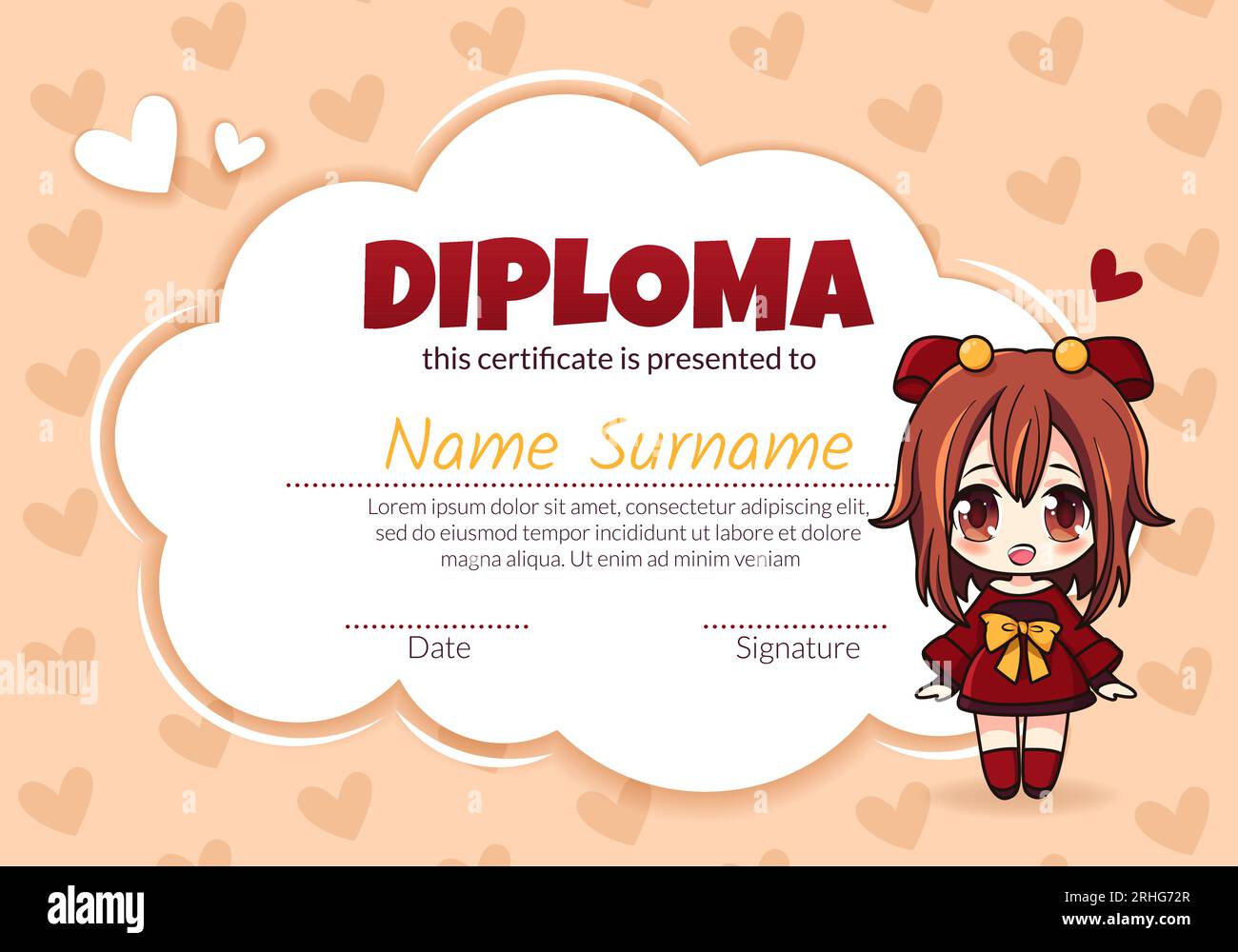 School and preschool diploma certificate for kids Stock Vector Image ...