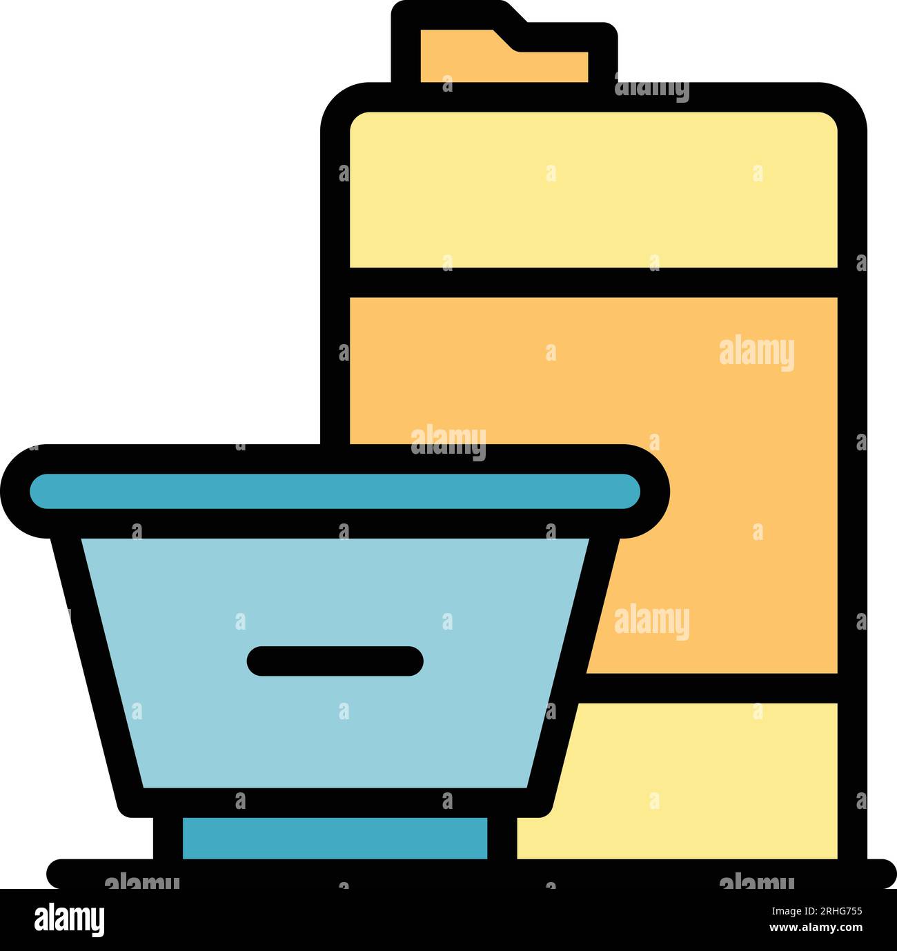 Cereal morning pack icon outline vector. Milk box. Flakes granola color ...