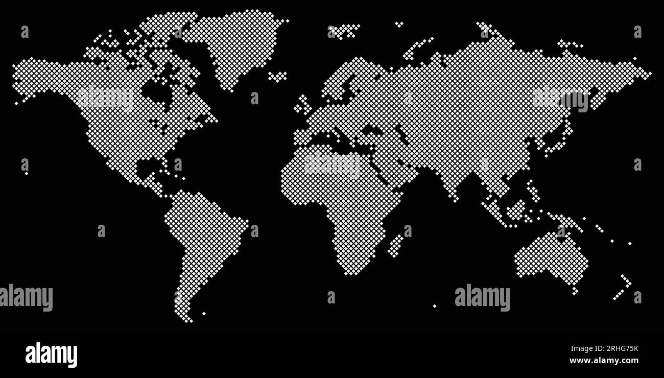 Dotted map vector vectors Black and White Stock Photos & Images - Alamy