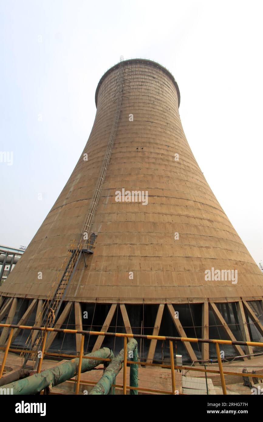 industrial building cooling tower in a factory Stock Photo - Alamy