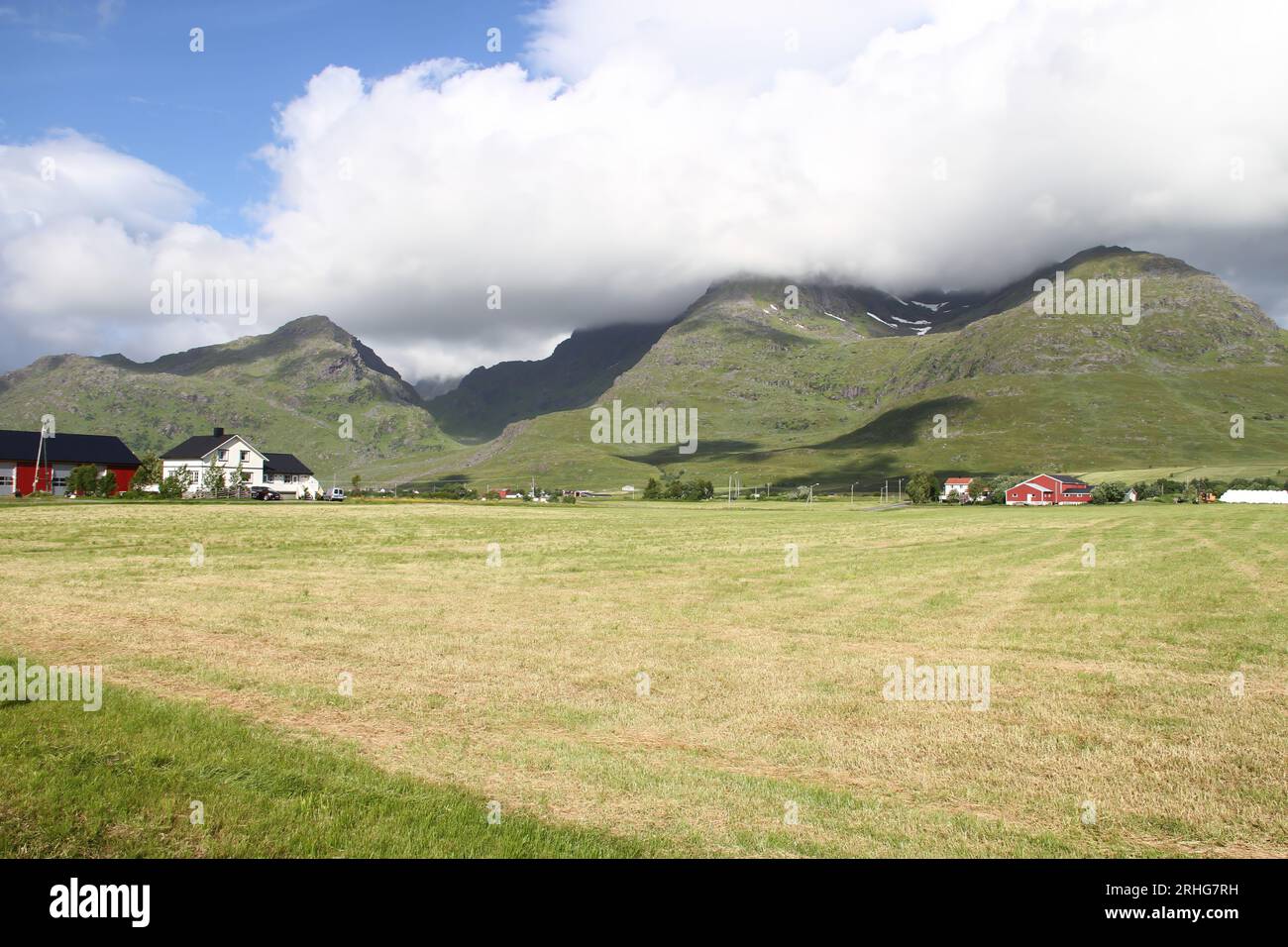Lofoten peninsula, Norway, Mountains, lakes, and fjords Stock Photo - Alamy