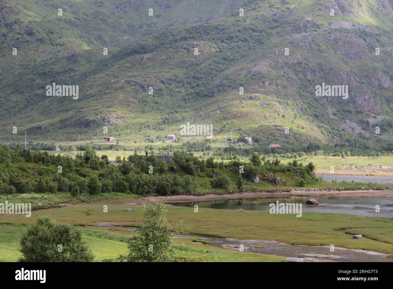 Lofoten peninsula, Norway, Mountains, lakes, and fjords Stock Photo - Alamy