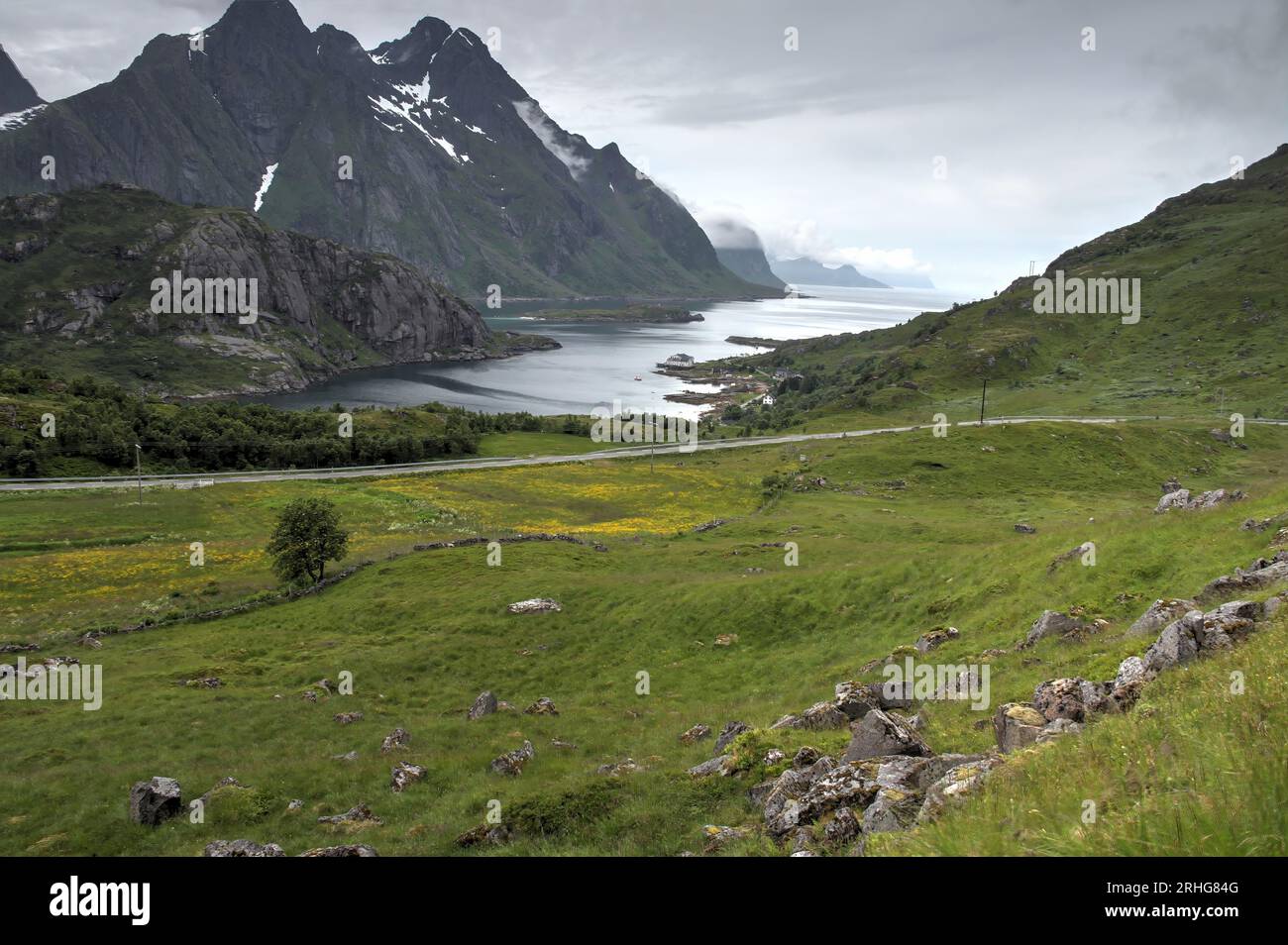 Lofoten peninsula, Norway, Mountains, lakes, and fjords Stock Photo - Alamy