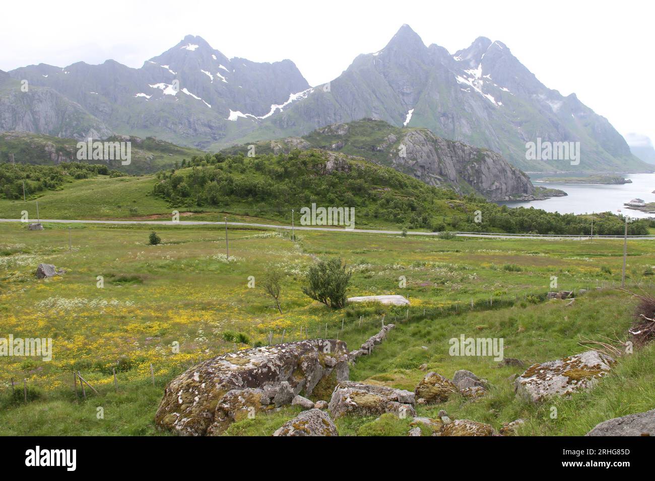 Lofoten peninsula, Norway, Mountains, lakes, and fjords Stock Photo - Alamy