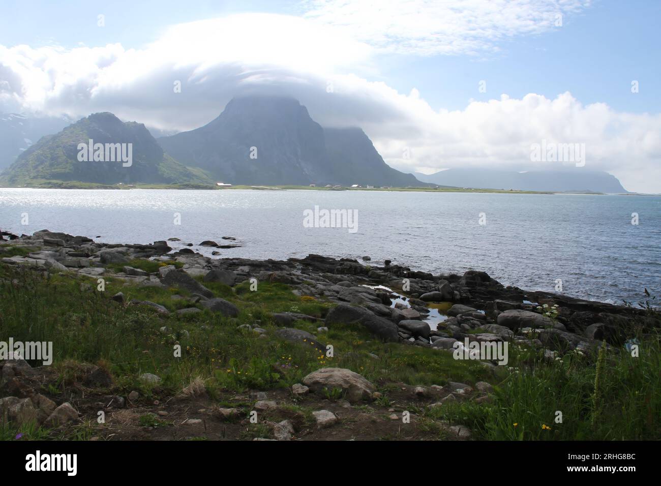 Lofoten peninsula, Norway, Mountains, lakes, and fjords Stock Photo - Alamy