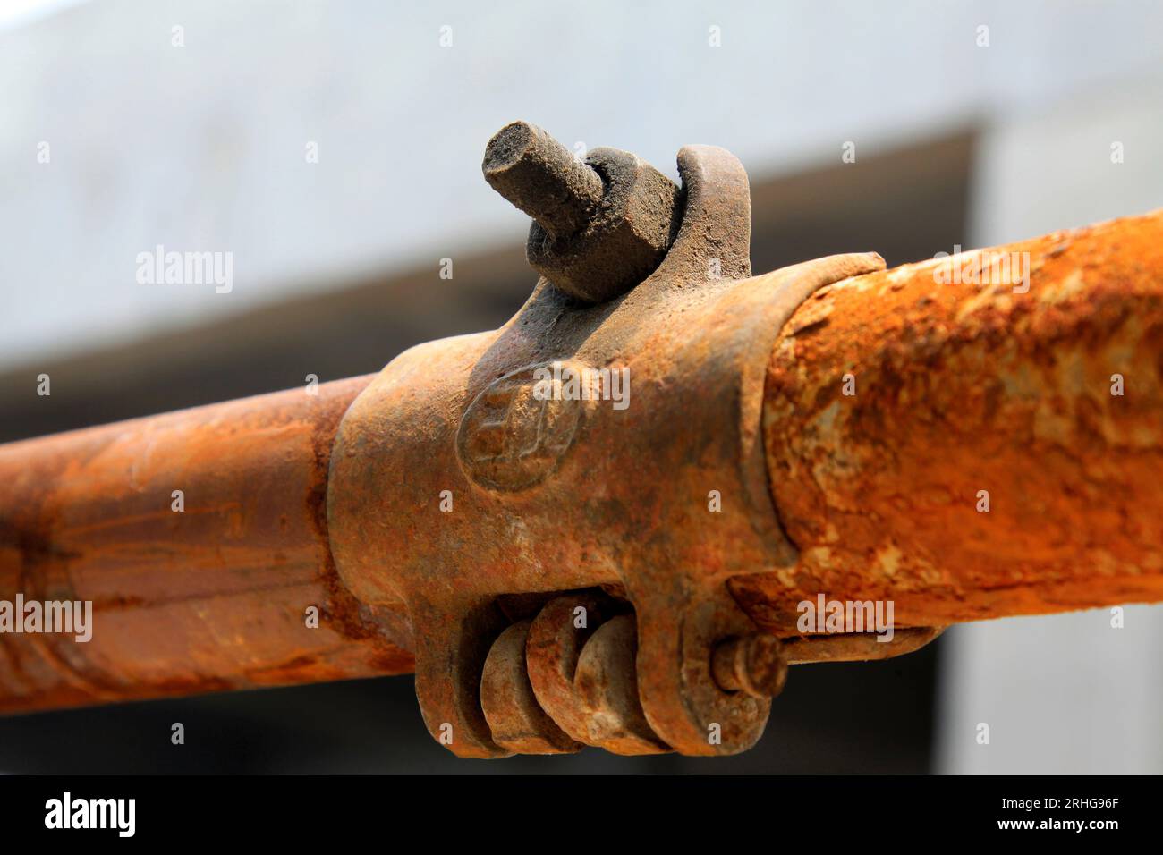 rusty metal scaffolding elements, closeup of photo Stock Photo - Alamy