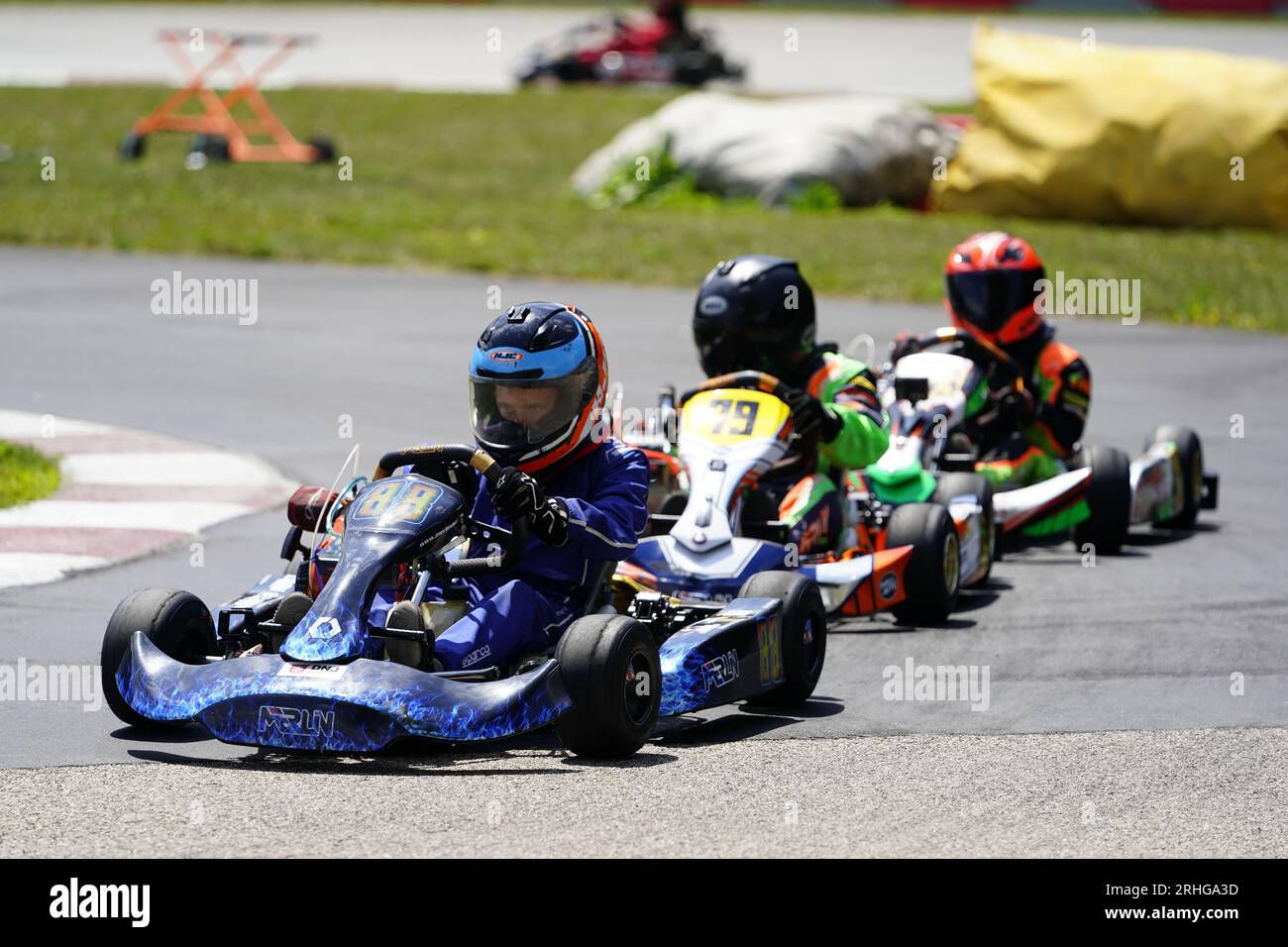 Adult go-kart drivers raced in national races at Badger Kart club Wolf ...