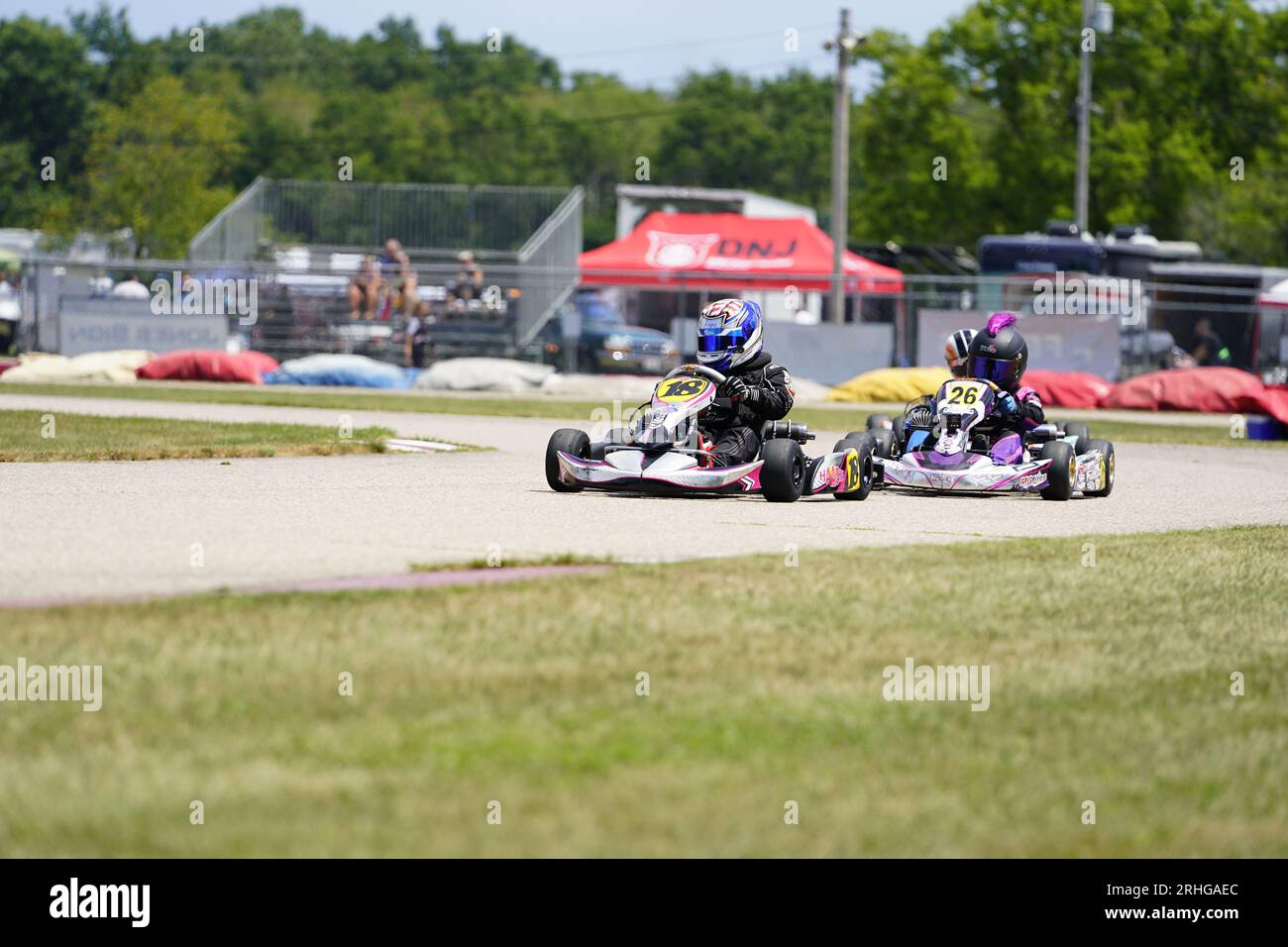 Adult go-kart drivers raced in national races at Badger Kart club Wolf ...