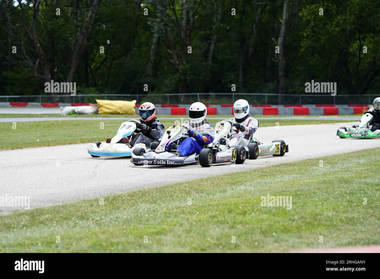 Adult go-kart drivers raced in national races at Badger Kart club Wolf ...