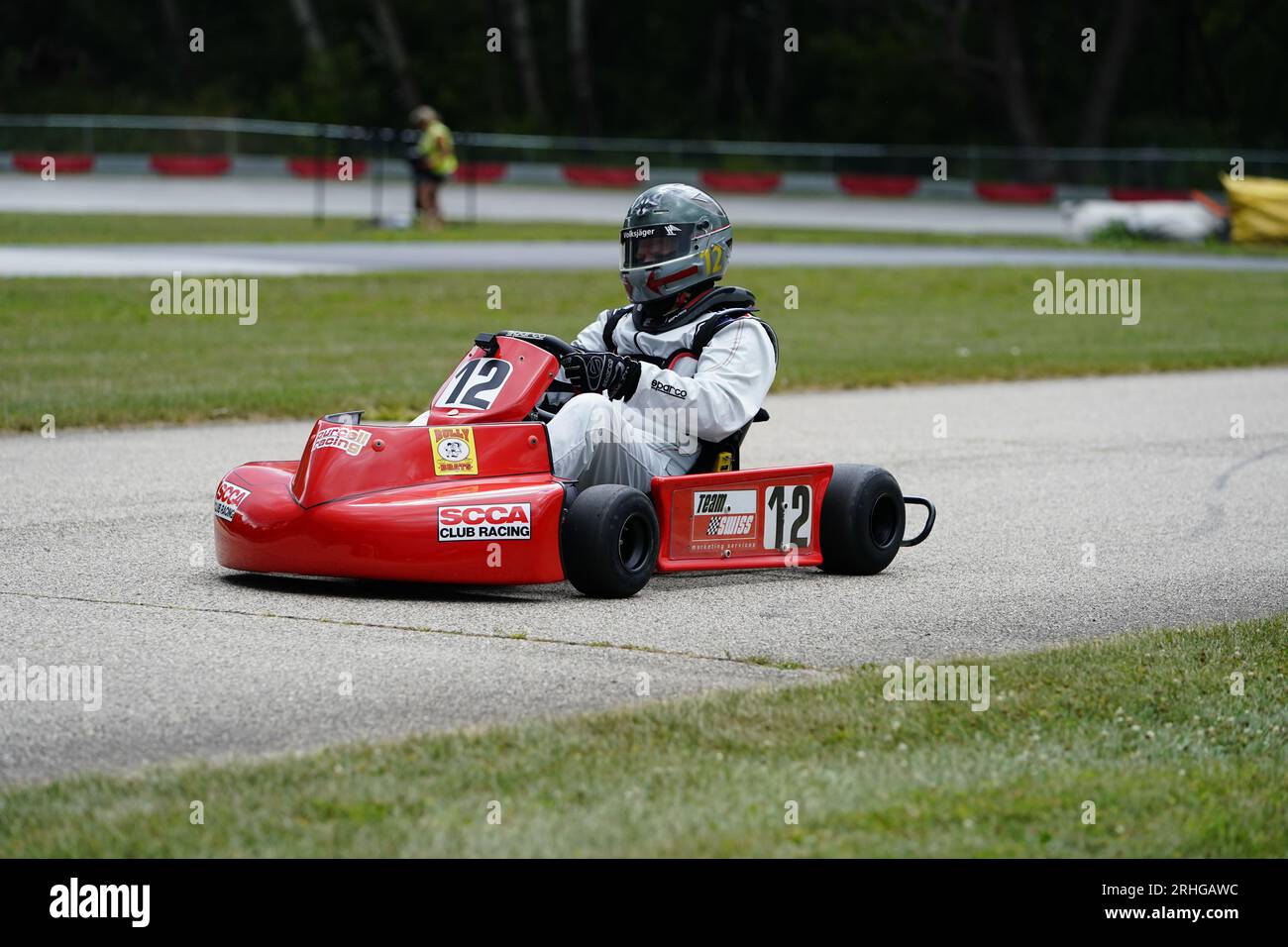 Adult go-kart drivers raced in national races at Badger Kart club Wolf ...
