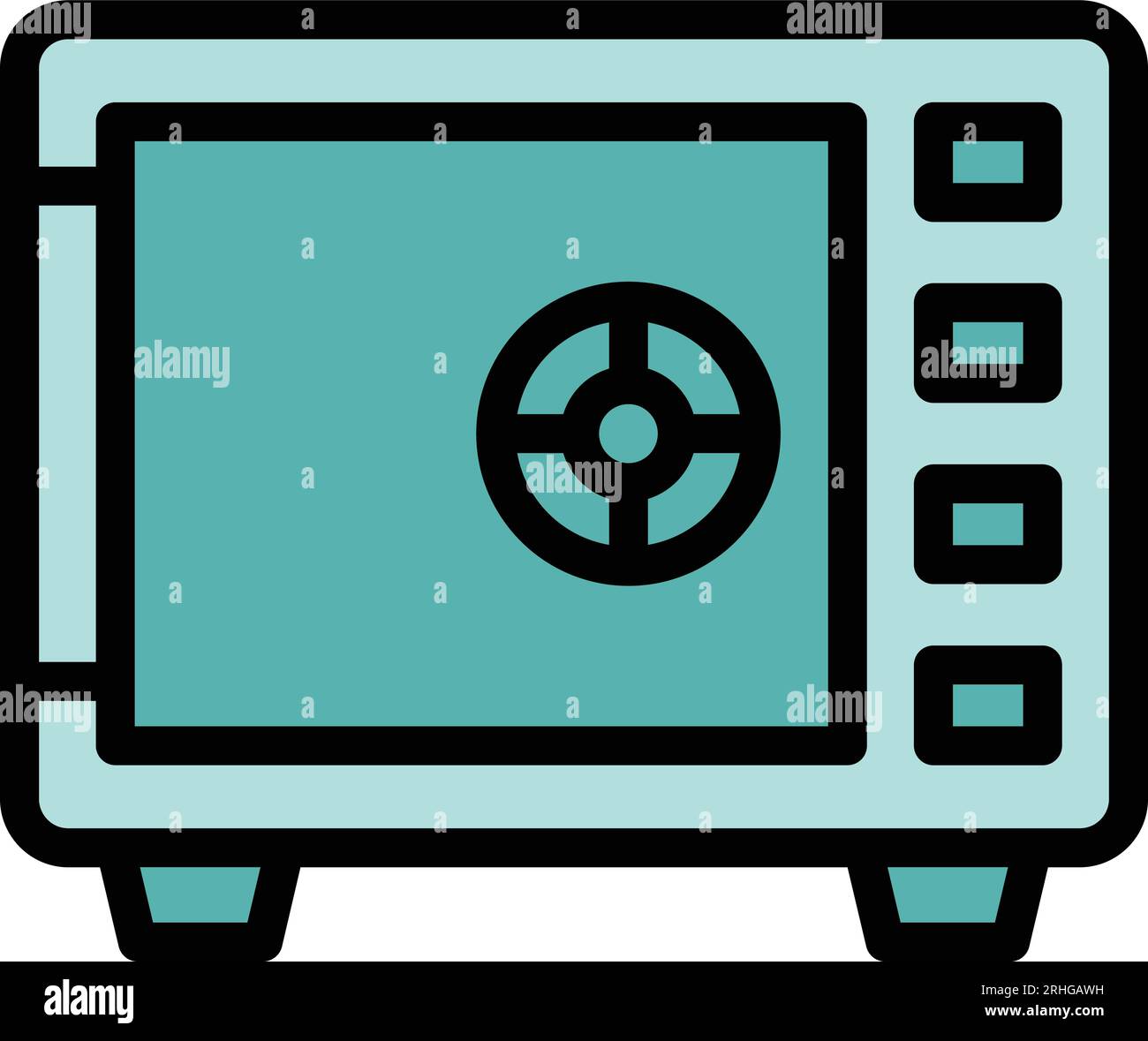 Money safe icon outline vector. Rich dream. Coin debt color flat Stock ...