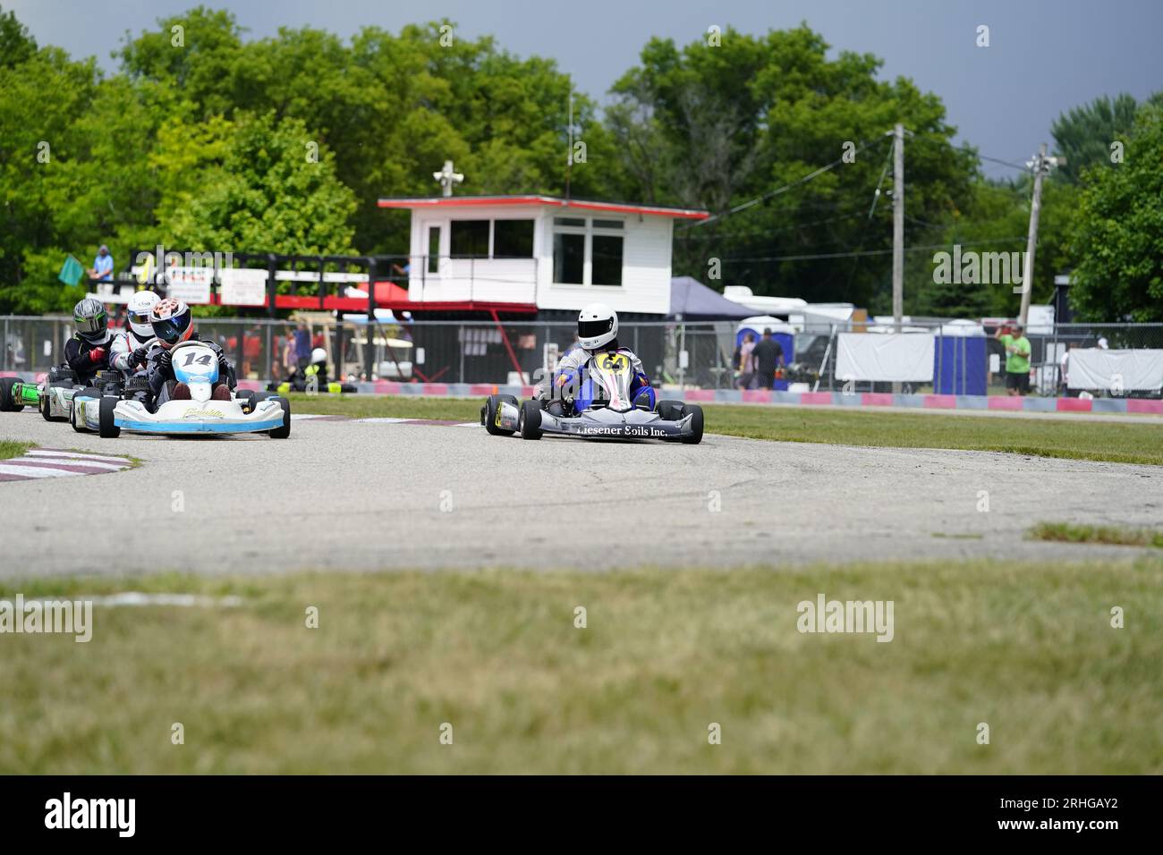 Adult go-kart drivers raced in national races at Badger Kart club Wolf ...
