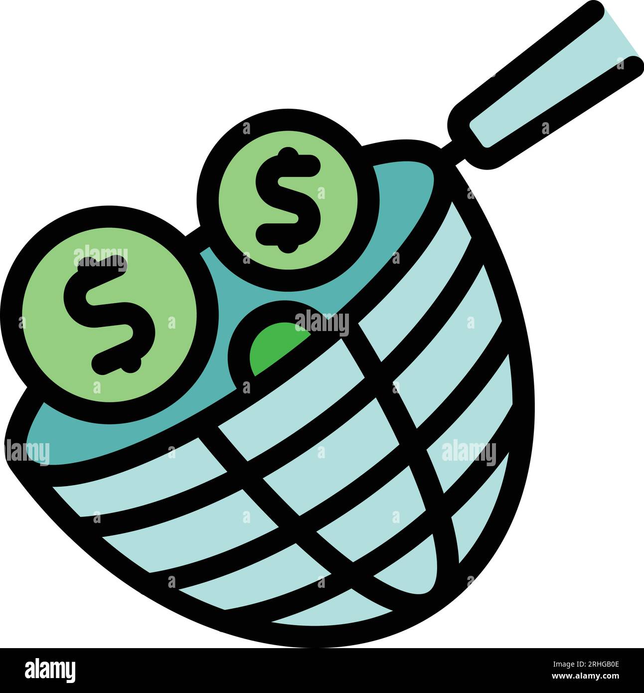Catch money icon outline vector. Work income. School investor color ...