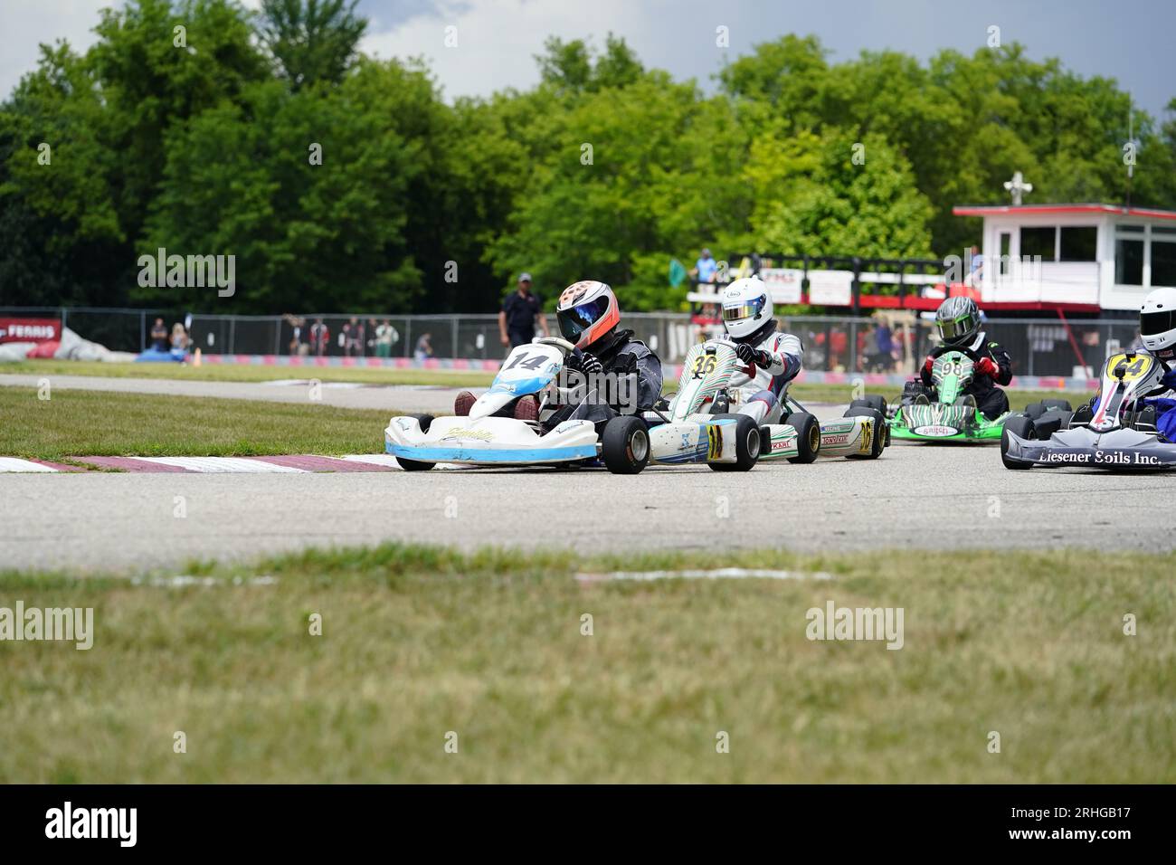 Adult go-kart drivers raced in national races at Badger Kart club Wolf ...