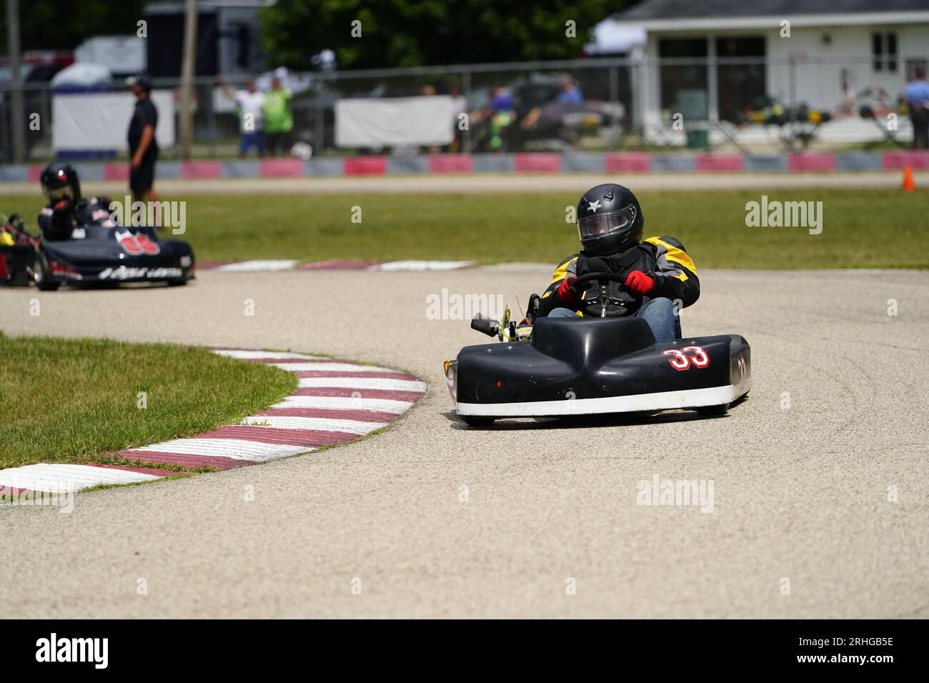 Adult go-kart drivers raced in national races at Badger Kart club Wolf ...