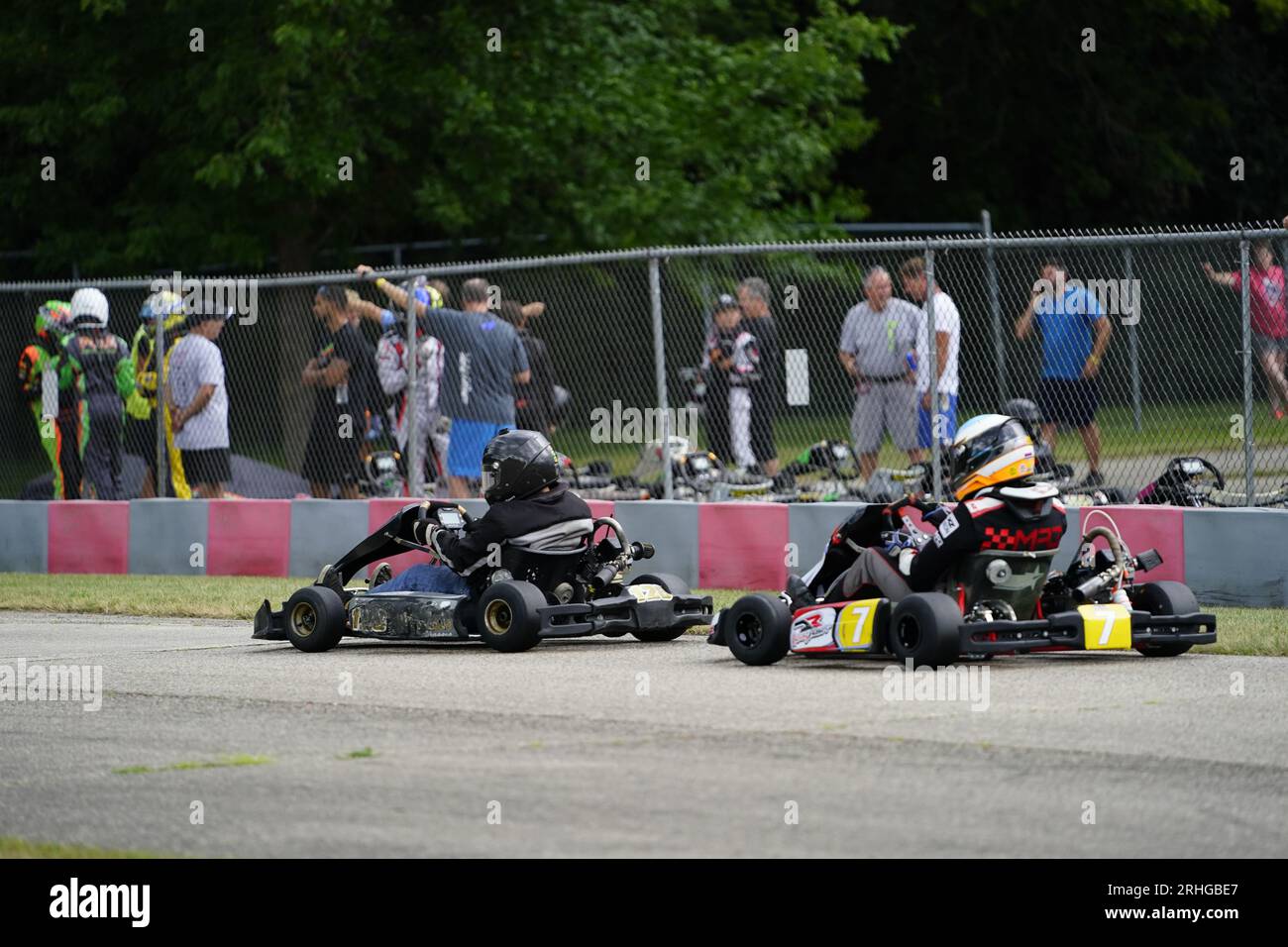Adult go-kart drivers raced in national races at Badger Kart club Wolf ...