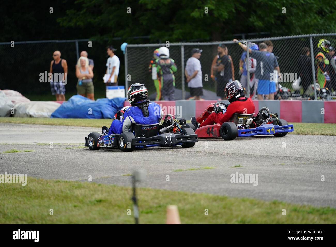 Adult go-kart drivers raced in national races at Badger Kart club Wolf ...