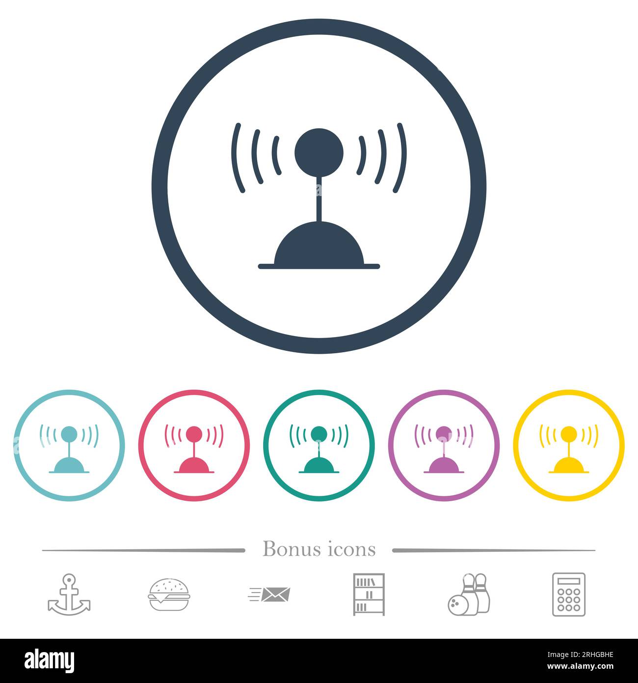 Radio transmitter solid flat color icons in round outlines. 6 bonus icons included Stock Vector ...