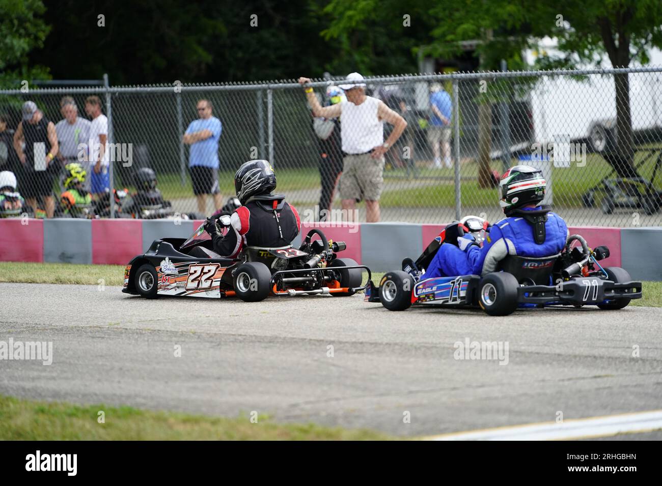 Adult go-kart drivers raced in national races at Badger Kart club Wolf ...
