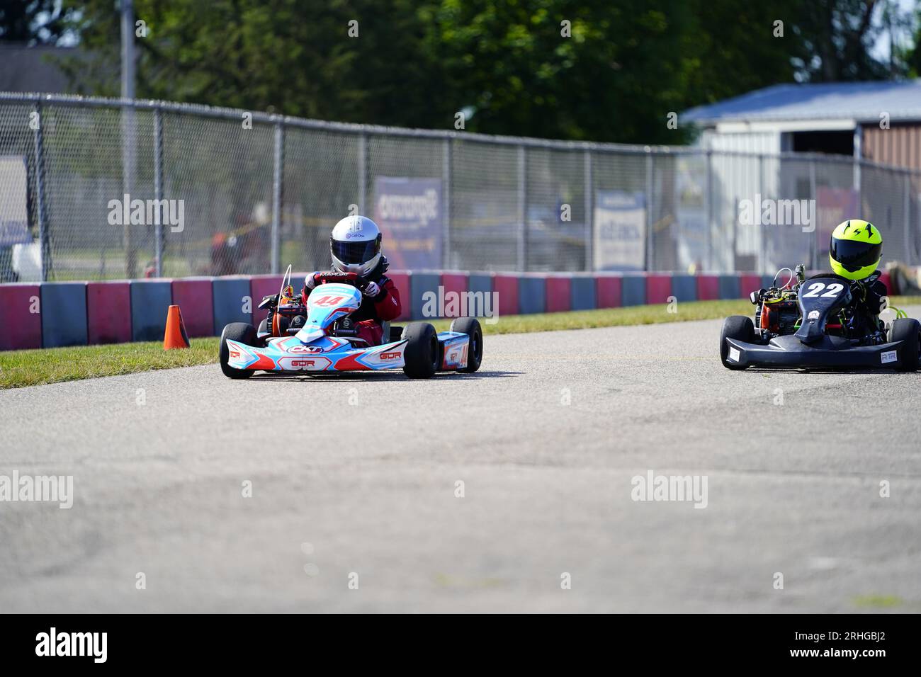 Adult go-kart drivers raced in national races at Badger Kart club Wolf ...