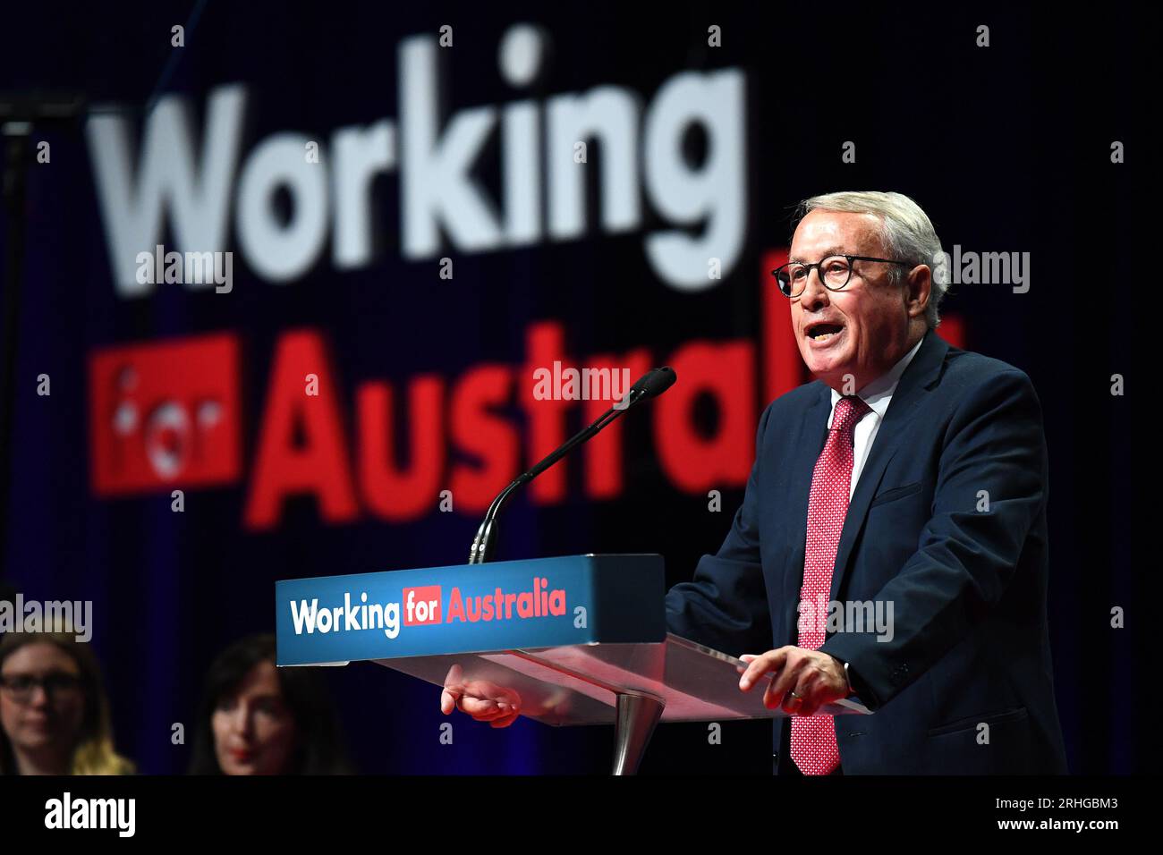 Brisbane, Australia. 17th Aug, 2023. Wayne Swan speaks during the 49th ...