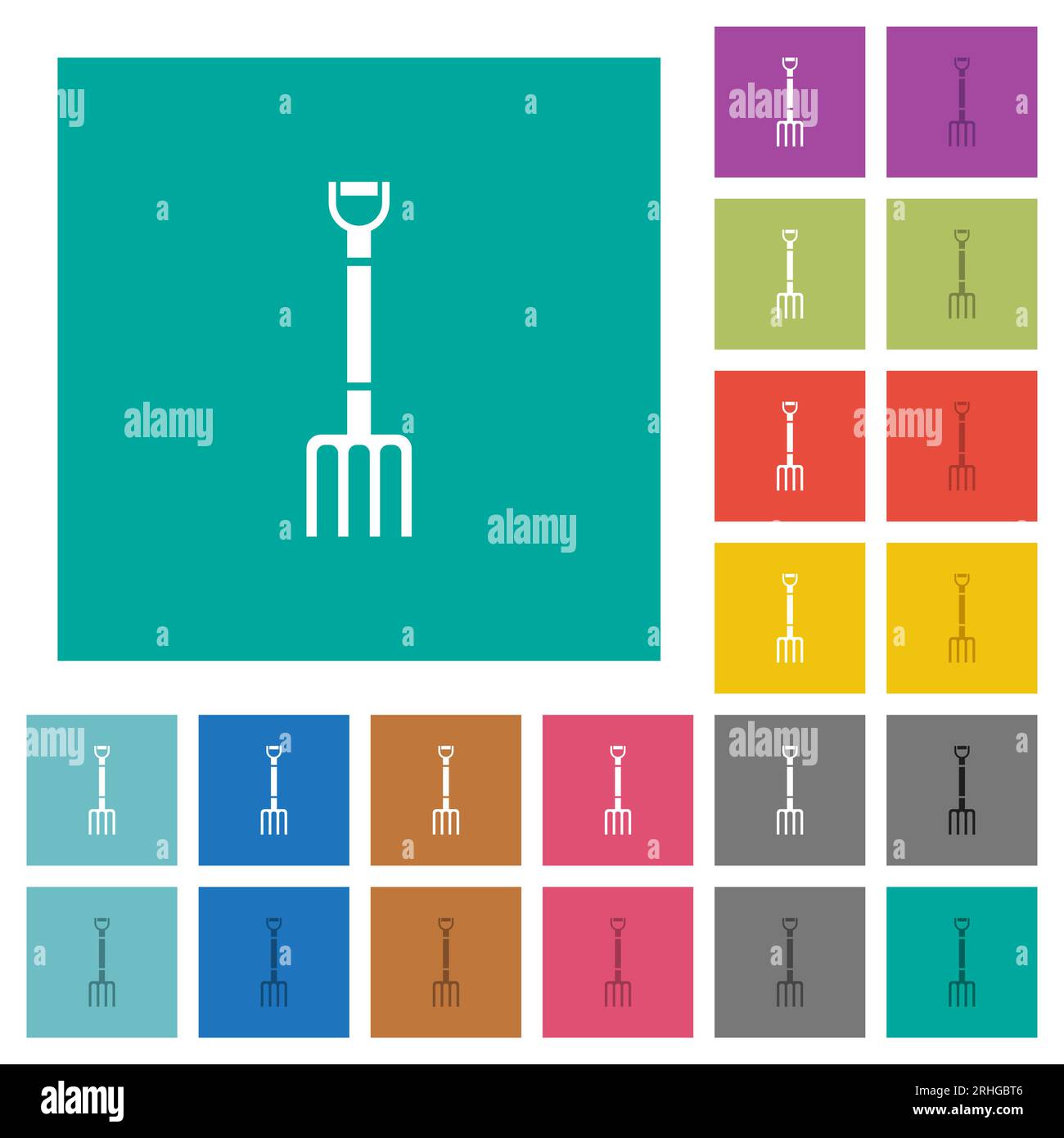 Pitchfork multi colored flat icons on plain square backgrounds ... Pitchfork multi colored flat icons on plain square backgrounds ...