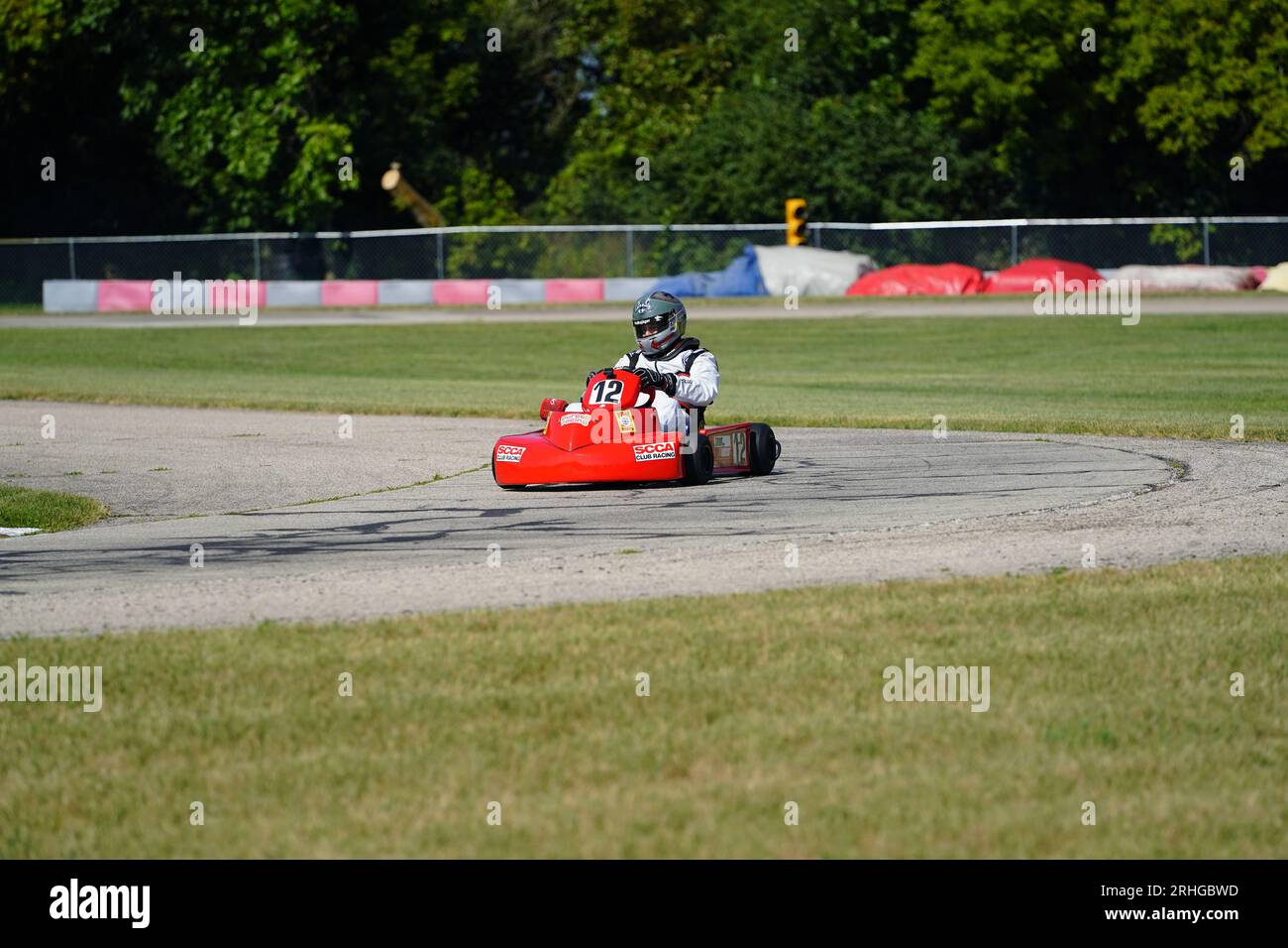 Adult go-kart drivers raced in national races at Badger Kart club Wolf ...