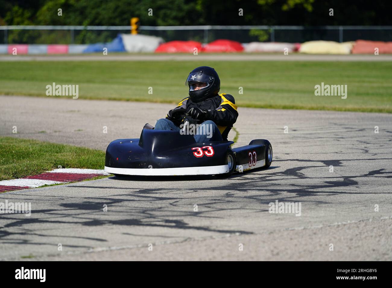Adult go-kart drivers raced in national races at Badger Kart club Wolf ...