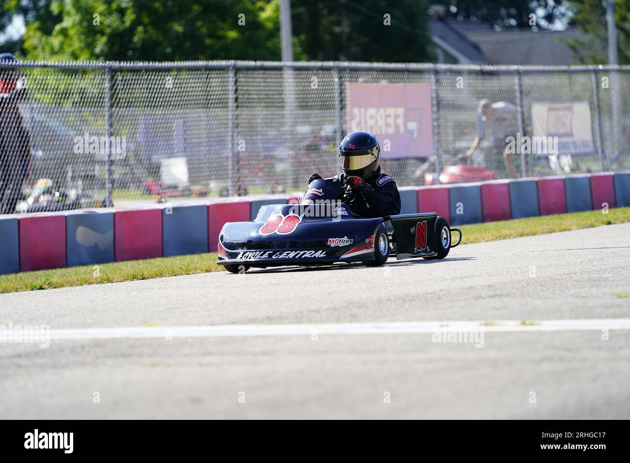 Adult go-kart drivers raced in national races at Badger Kart club Wolf ...
