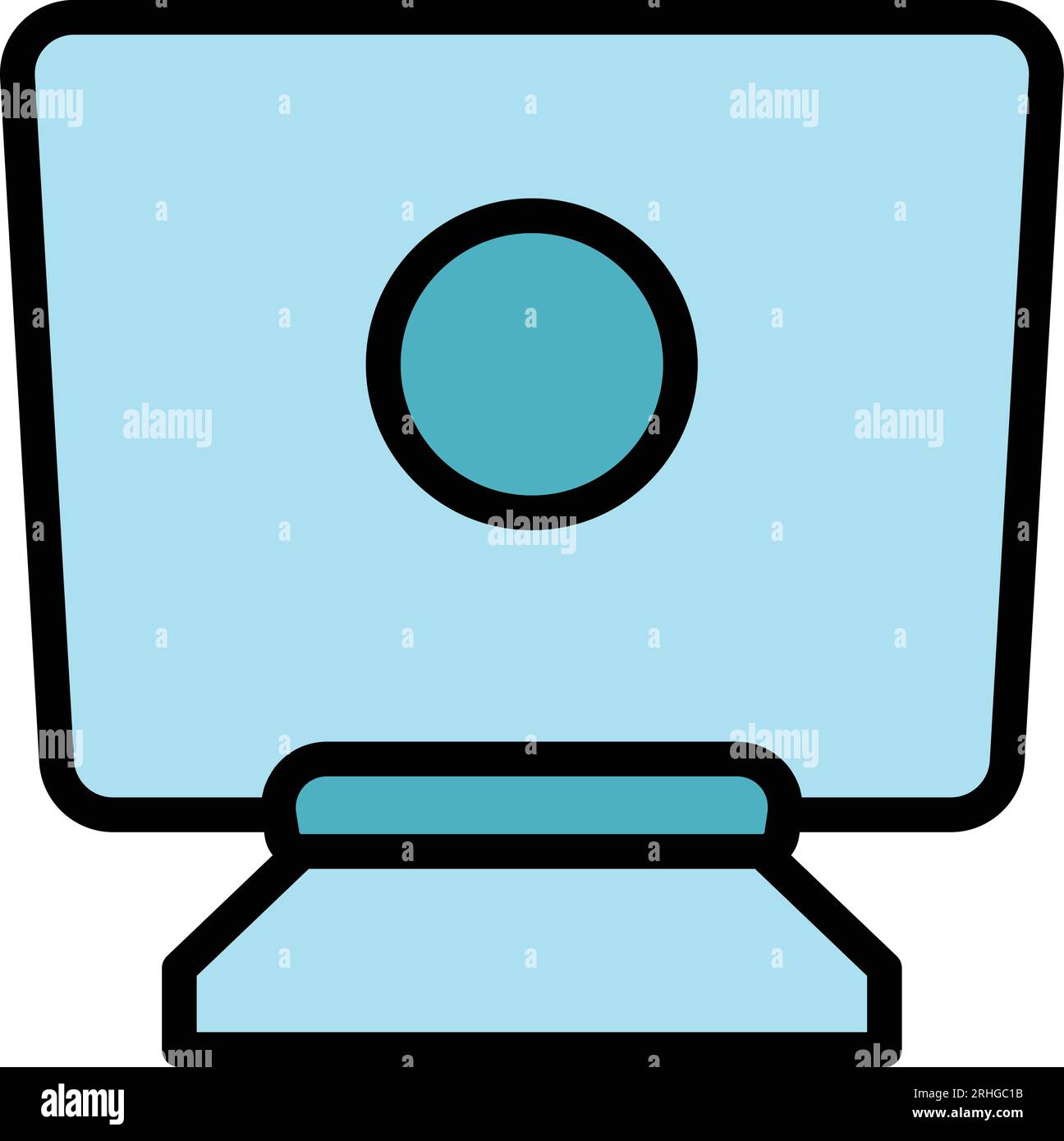 Computer stand icon outline vector. Laptop desk. Posture meeting color ...