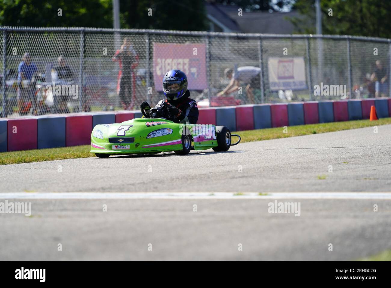 Adult go-kart drivers raced in national races at Badger Kart club Wolf ...