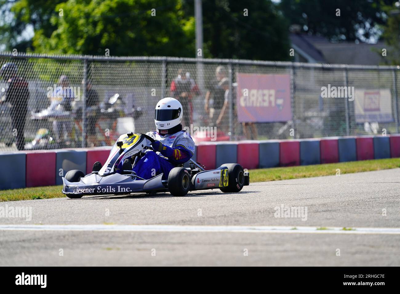 Adult go-kart drivers raced in national races at Badger Kart club Wolf ...