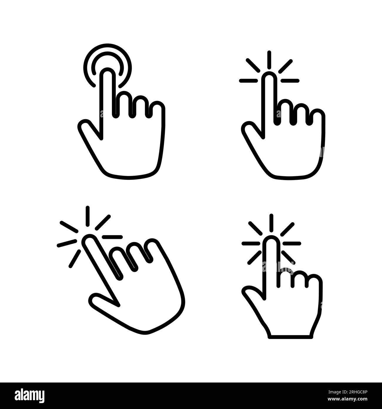 hand click icon vector. clicking finger icon. pointer icon Stock Vector ...