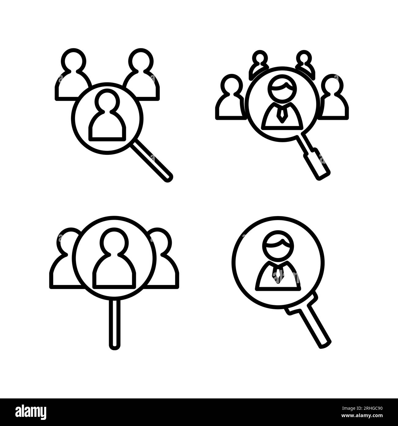 Hiring icon vector. search job vacancy icon. magnifying glass looking ...