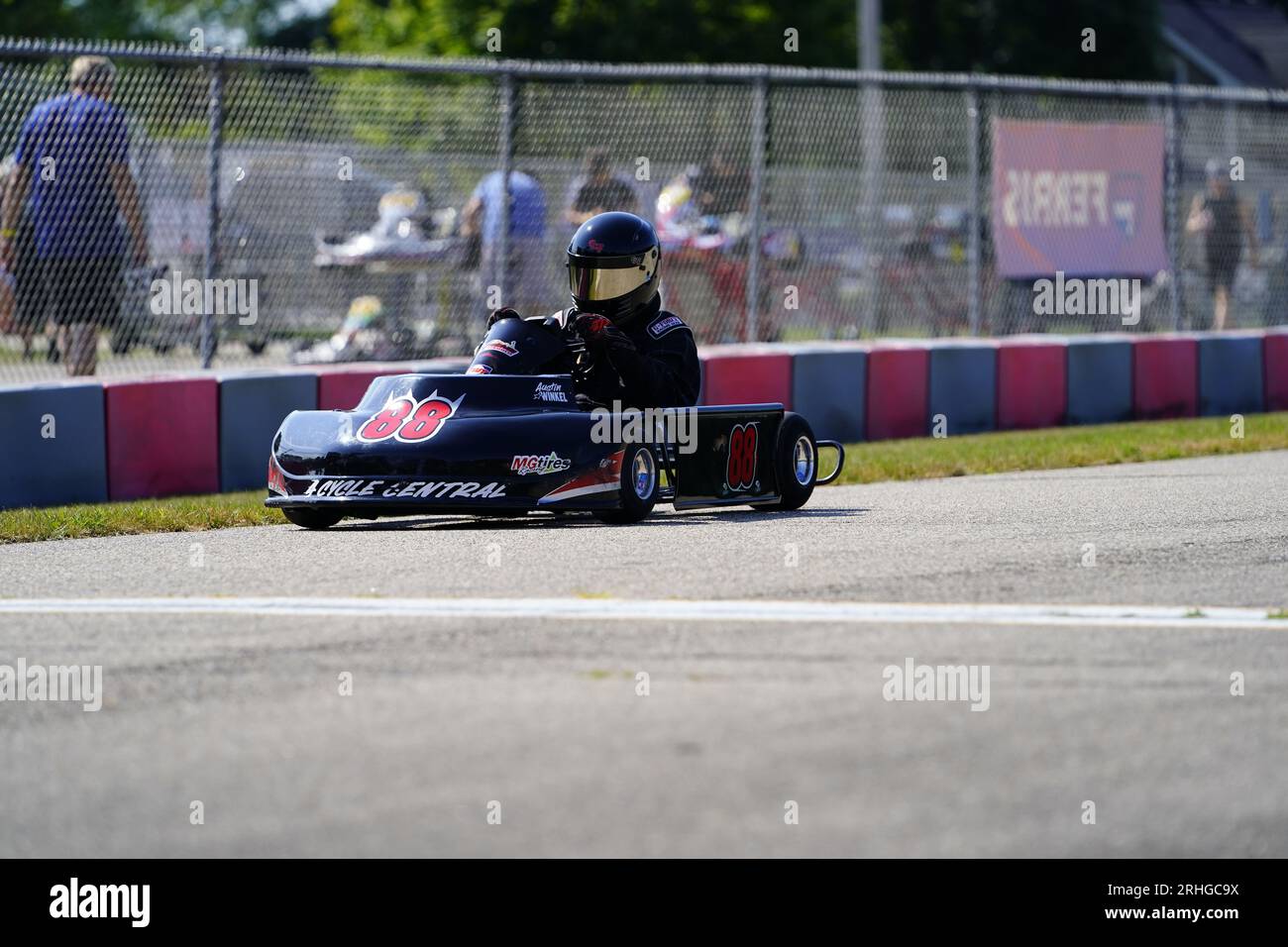 Adult go-kart drivers raced in national races at Badger Kart club Wolf ...