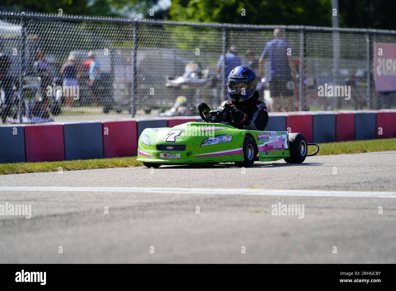 Adult go-kart drivers raced in national races at Badger Kart club Wolf ...